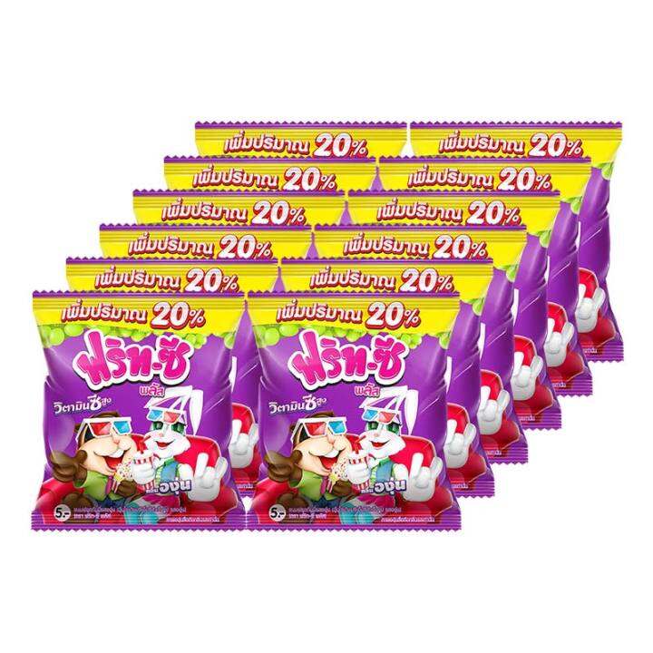 Frit-C ฟริท-ซี พลัส เยลลี่ฟรุตกัมมี่ รสองุ่น 24 กรัม x 12 ห่อ TW.Shopz ...