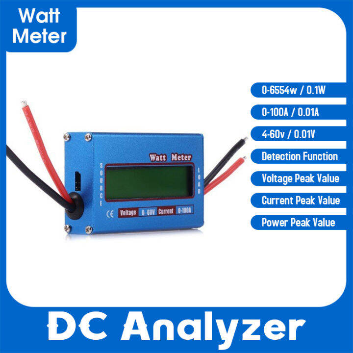 DC Power Analyser Watt Volt Amp Meter 12/24V Solar Wind Analyzer LCD ...