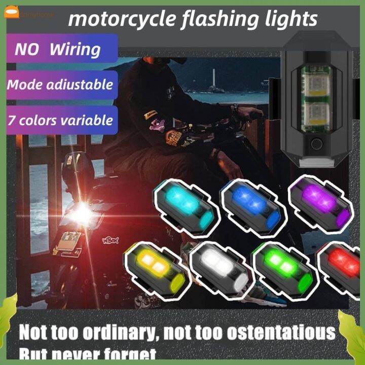 New 3/4/7 color motorcycle bikes aircraft light usb Rechargeable night warning flashing lights ...