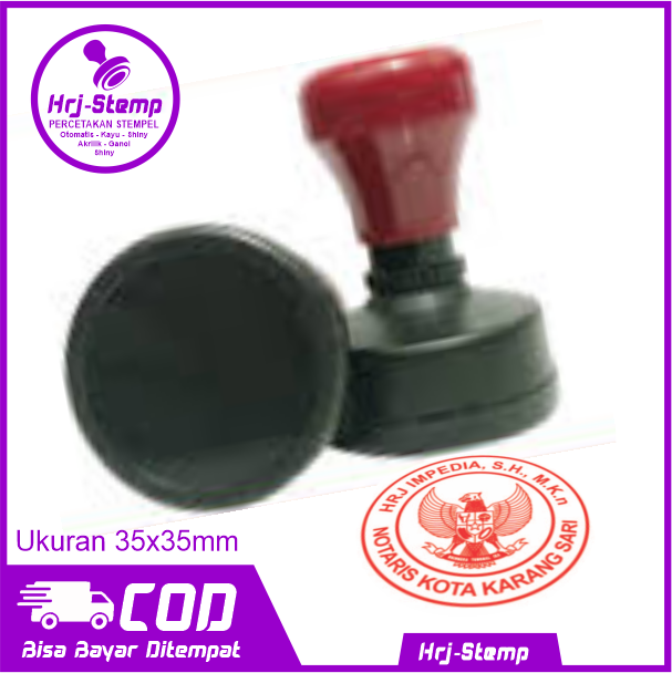 Cetak Stempel Otomatis 1 Warna Ukuran Stadnar Stempel Notaris | Lazada ...
