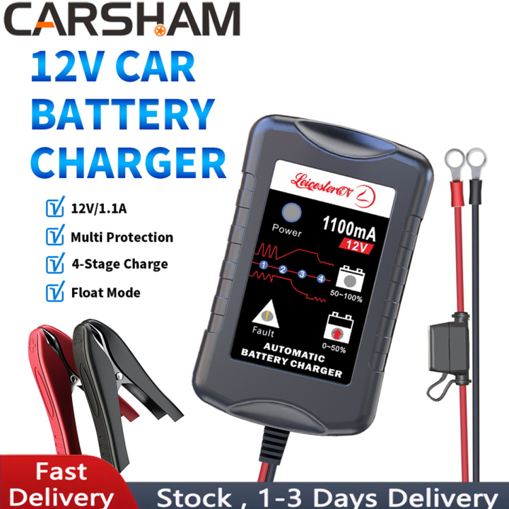 LST 12V 1.1A Car Battery Trickle Charger Motorcycle Battery Maintainer ...