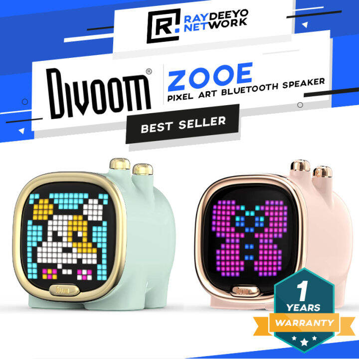 Divoom Timoo Zooe Pixel Art LED Display Portable Bluetooth Speaker ...
