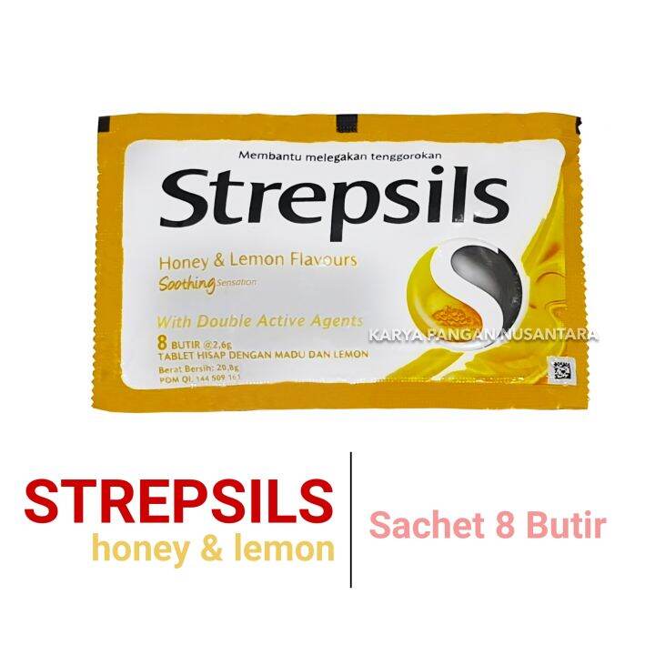 STREPSILS HONEY LEMON SOOTHING PERMEN KUNING TABLET HISAP ISI 8 BUTIR ...