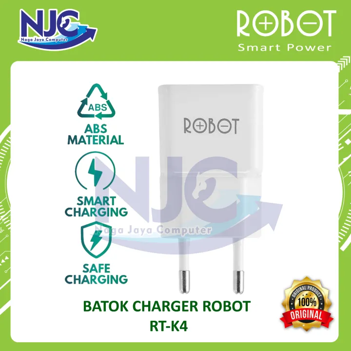 ROBOT CHARGER RT-K4 5V/1A WHITE ORIGINAL - GARANSI 1 TAHUN - ECERAN ...