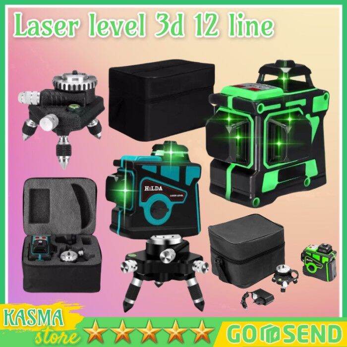Laser level 3d 12 line green HILDA laser leveling pengukur dimensi ...