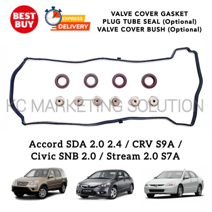 Valve Cover Gasket + Valve Cover Bush & Plug Seal Accord SDA 2.0 2.4 ...