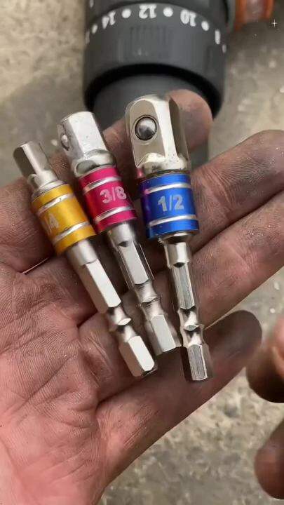 Impact Drill Socket Adapter 14 38 12 Inch Nut Driver Sockets Hex Shank ...