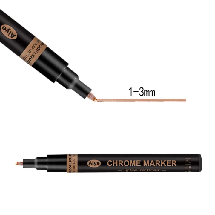 Sissi Mirror Pen Reflective Paint Metal Chrome-plated Silver Marker DIY ...