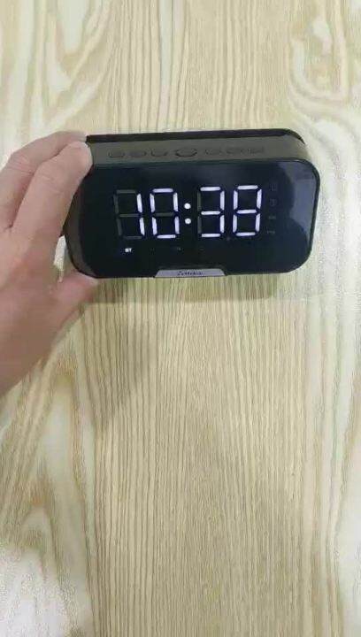 Upingi-hot alarm clock wireless speaker BT 5.0 LED screen speaker with date temperature clock ...