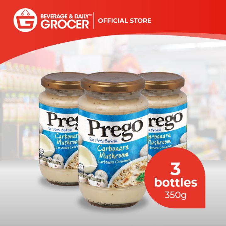 Prego Carbonara Mushroom Pasta Sauce (3 x 350g) 3 Bottles | Lazada