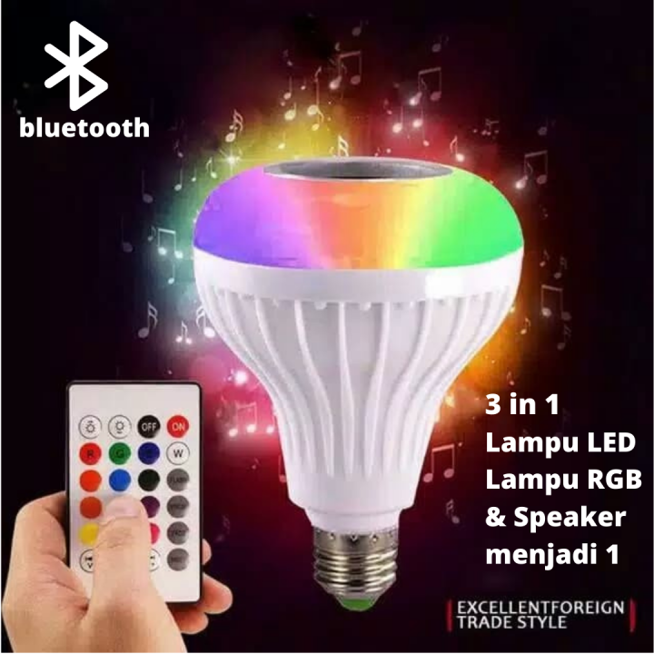 PROMOO!!! LAMPU SPEAKER LAMPU MUSIK LED RGB SPEAKER BLUETHOOTH WIRELESS ...