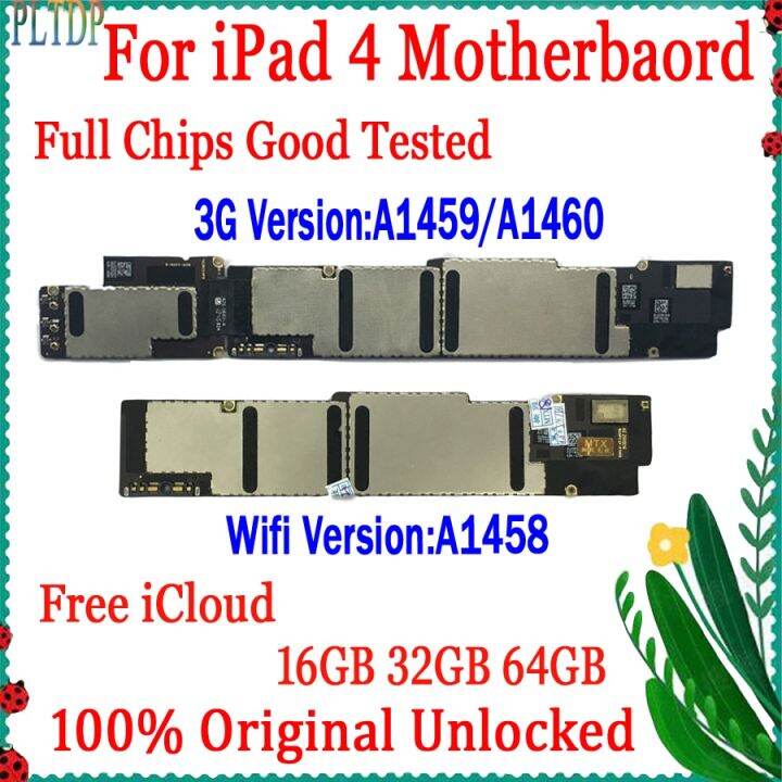 100% Original Unlocked Free Icloud Mainboard For Ipad 4 A1458 & A1459 ...