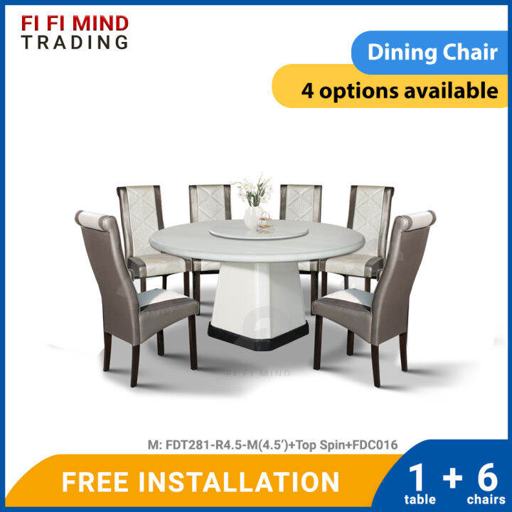 Merrinda Round Marble Dining Set/ Marble Table/ Meja Makan/ Meja Makan ...