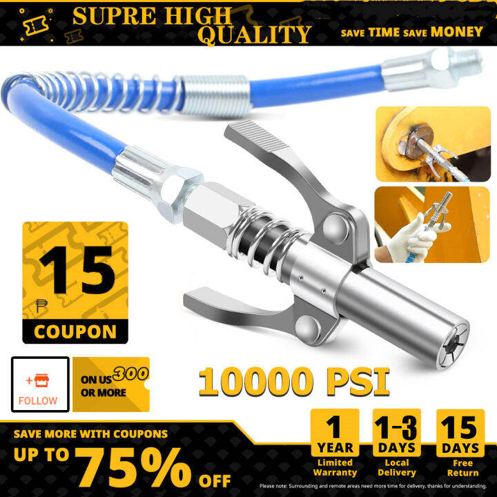 10000 PSI Grease Gun Coupler Heavy-Duty original locking grease coupler ...