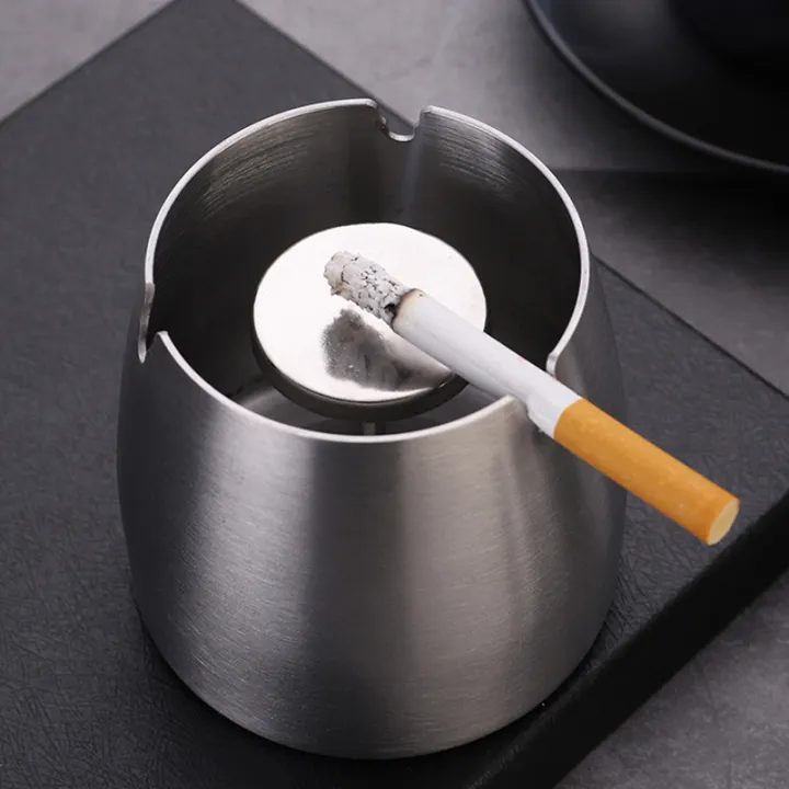 Stainless Steel Ashtray Desktop Windproof Ash Holder Cigar Ashtray Home ...