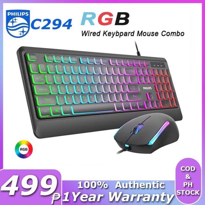 【PH STOCK】 Philips C294 wired Gaming Keyboard Mouse Combo Set ...
