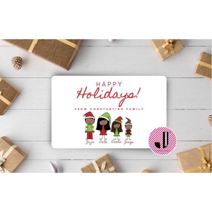 Personalized Family Stick Figure Gift Tags / Sticker Or Cards 20/50/100 ...