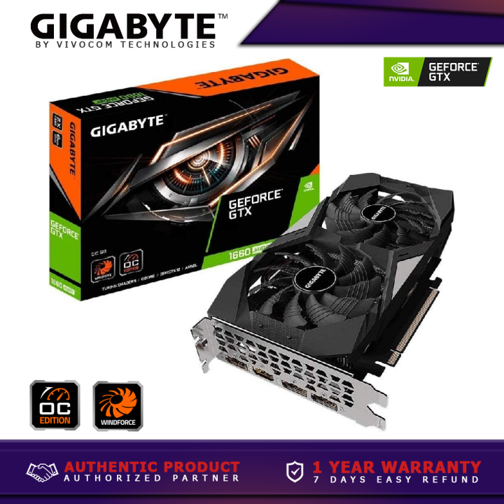 Gigabyte GV-N166SOC-6GD GeForce GTX 1660 SUPER OC 6G Graphics Card, 2X Windforce Fans, 6GB 192 ...
