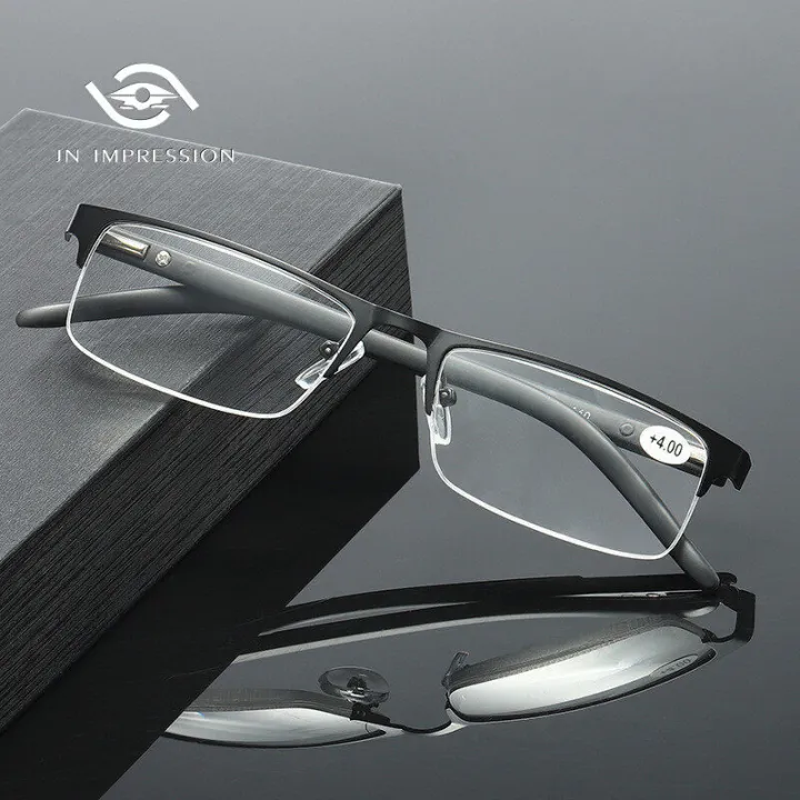JN IMPRESSION แว่นสายตายาว ผช แว่นตาอ่านหนังสือแฟชั่นใหม่สำหรับผู้สูงอายุ แว่นสายตาสั้นกรอบโลหะ ...