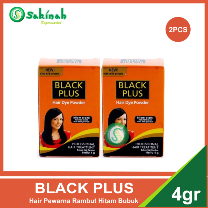 BLACK PLUS HAIR PEWARNA RAMBUT HITAM BUBUK 4 gram | Lazada Indonesia