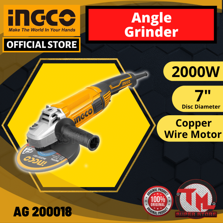 INGCO Angle Grinder 7" 2000W AG 200018 • Tm ss | Lazada PH