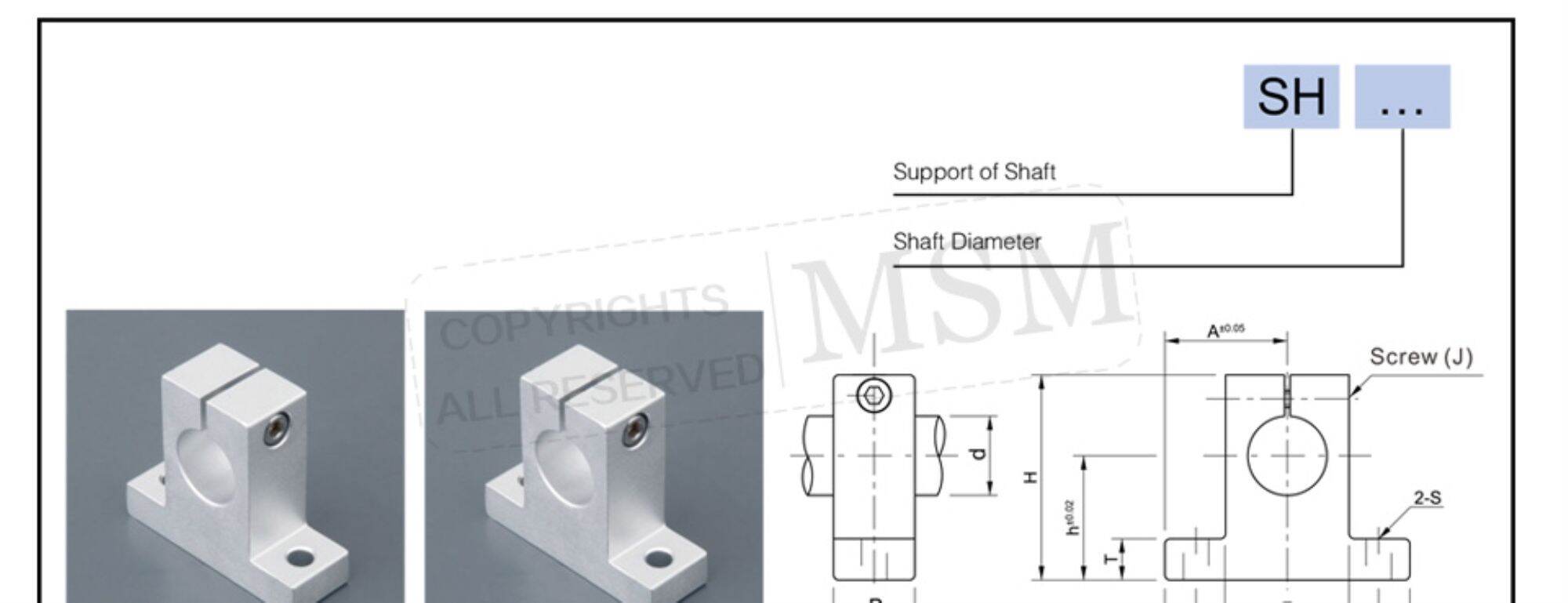 2pcs MSM SK8 SK10 SK12 Linear Shaft Support Block 8mm 10mm 12mm ...