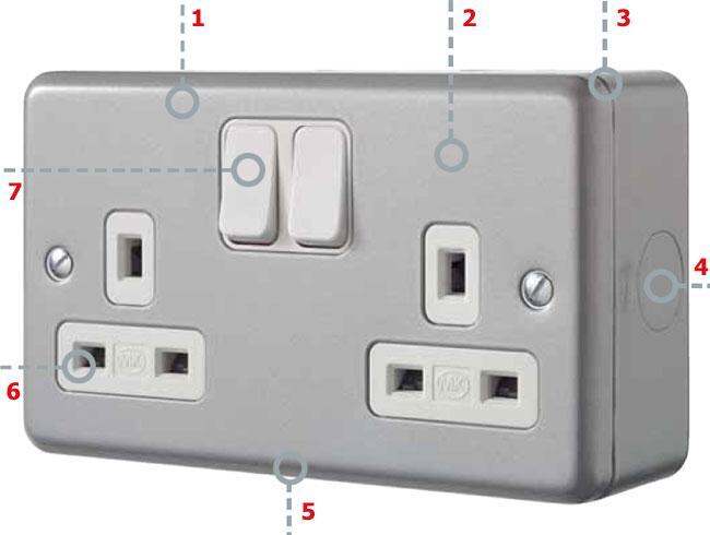 MK 2 Gang 13A Metal Clad Switch Socket Outlet Sirim | Lazada