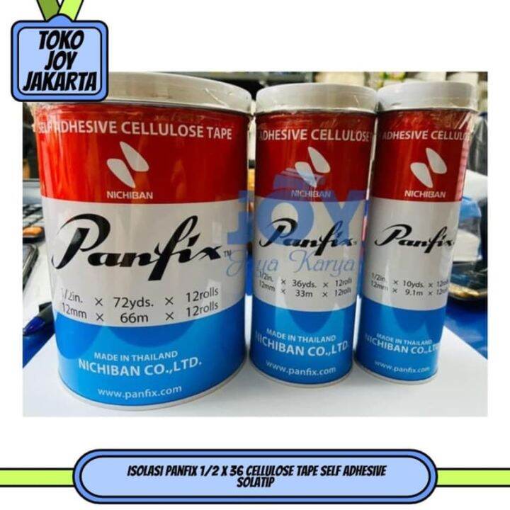 COD Isolasi Panfix 1/2 X 36 Cellulose Tape self adhesive Solatip ...