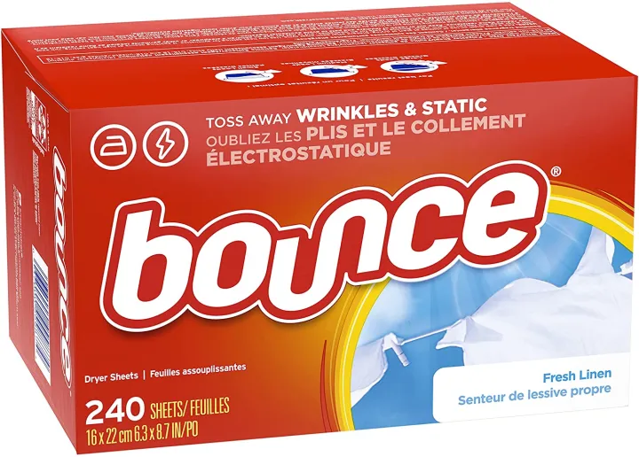 Bounce Fresh Linen Scented Fabric Softener Dryer Sheets ขนาดกล่อง 240 ...