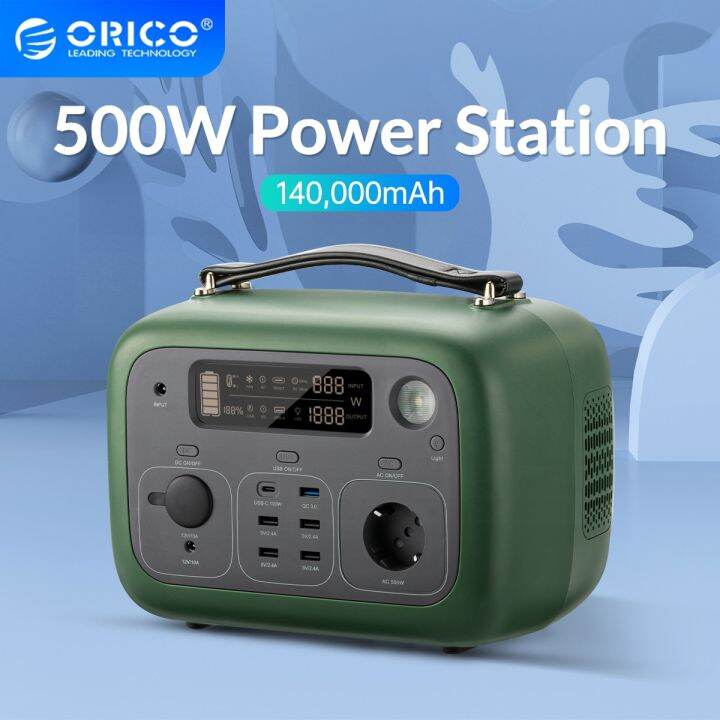 ORICO 500W Portable Power Station Pure Sine Wave AC 220V Output PD100W Charging Solar Panel ...
