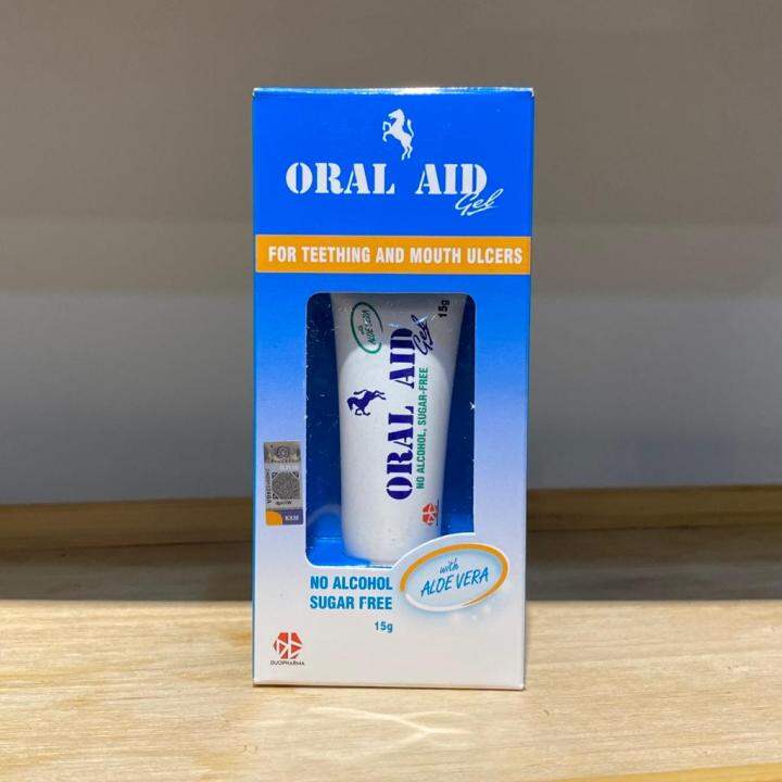 Oral Aid Gel For Teething And Mouth Ulcers with Aloe Vera 15g | Lazada