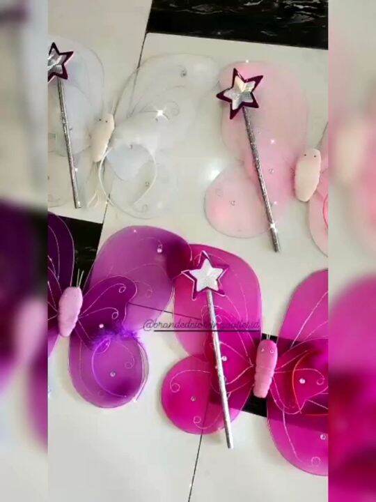 SAYAP PERI 1 SET ( 3 IN 1 ) NON LED / SAYAP PERI DOUBLE KUPU-KUPU ...