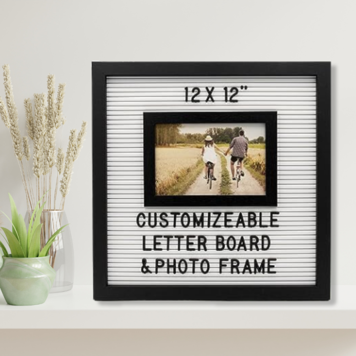 Decors and Beyond Letter Board with Photo Frame and Changeable Words ...