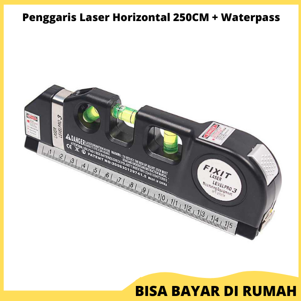 Penggaris Laser Horizontal 250CM + Waterpass / Meteran Laser MAnual ...