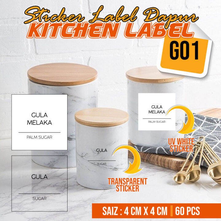 60pcs Sticker Label Dapur | Lazada