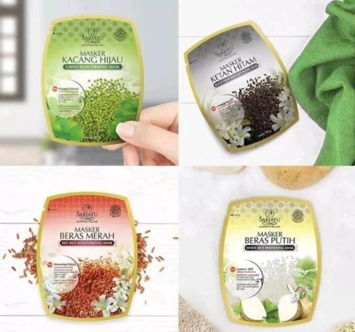 SARIAYU MASKER BERAS PUTIH / KACANG HIJAU / JERAWAT / Kencang Payudara ...