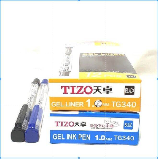 Ballpoint Gel Ink TIZO TG340 1.0 mm / Pulpen Gel ink / Hitam Dan Biru ...
