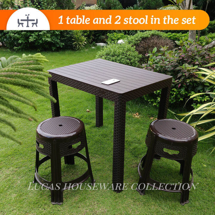 JOLLY DINING TABLE SET ( 80*60CM) RECTANGLE TABLE AND STOOL OUTDOOR ...
