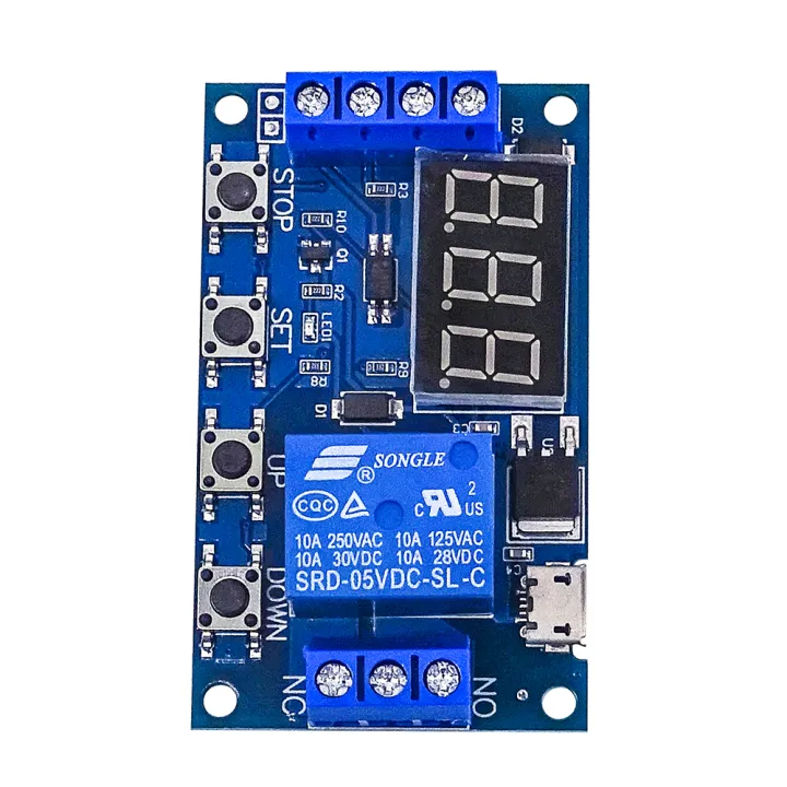 XY-J02 DC 6-30V Support Micro USB 5V LED Display Automation Cycle Delay ...