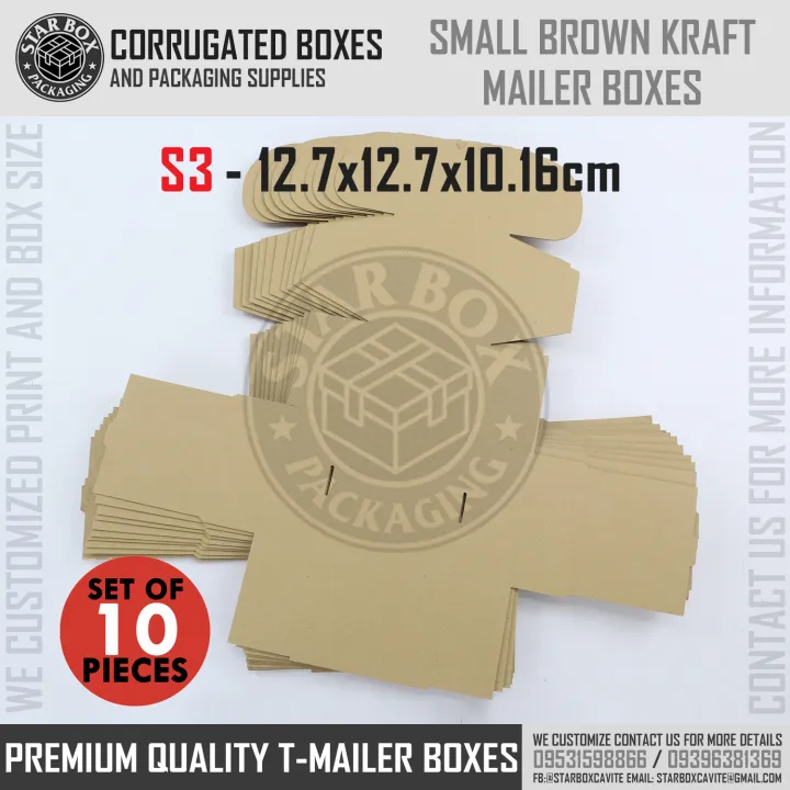 Starbox S3 Small Sizes T-Mailer Box Corrugated Mailer Brown Kraft Box ...
