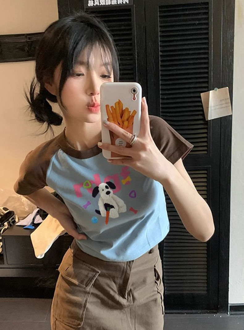 Zhu Xia เสื้อยืดแขนสั้น40-Count 210G,เสื้อยืดพิมพ์ลายสียืดหยุ่นเข้าคู่กับผ้าฝ้ายบริสุทธิ์ ...