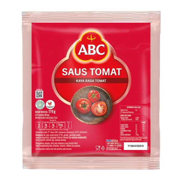 ABC Saus Tomat Sachet 8g x 22 | Lazada Indonesia