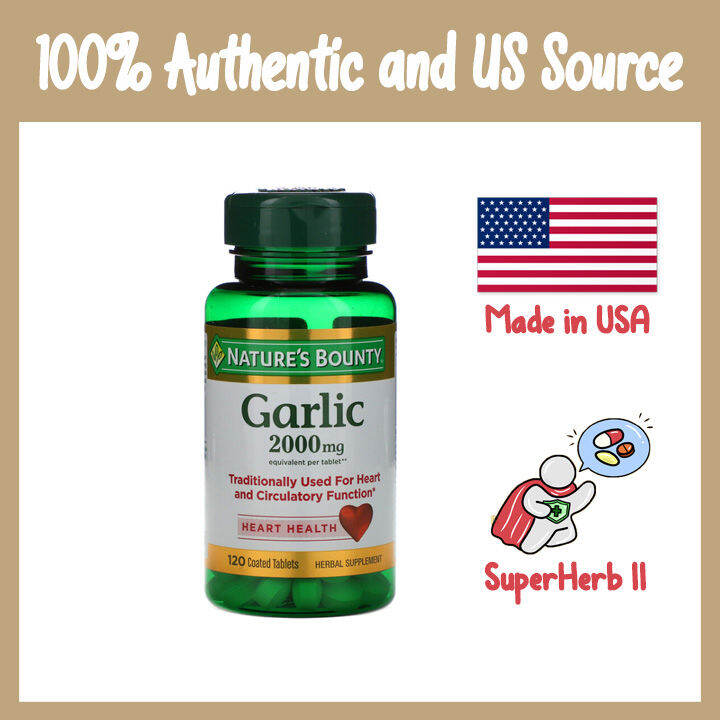 Nature's Bounty, Garlic, 2,000 mg, 120 Coated Tablets | Lazada PH