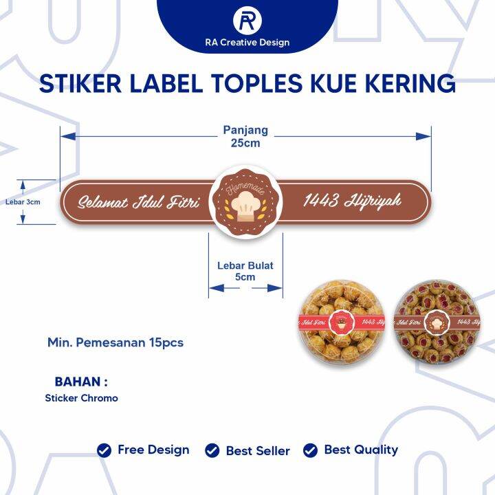 Sticker Label Kue Kering dan Parcel Idul Fitri Label Segel Toples ...