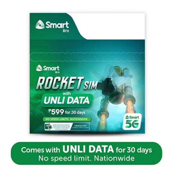 Smart Bro Rocket SIM 399 with 15 Day Unli Data | Lazada PH
