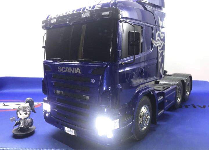 TAMIYA 1/14 SCANIA R620 simulation trailer Scania 56327 painted blue rc ...