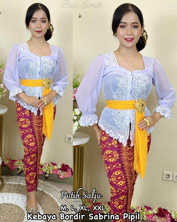 kebaya pakaian adat bali murah mewah kebaya bordir mewah masa kini terbaru sabrina pipil lengan ...