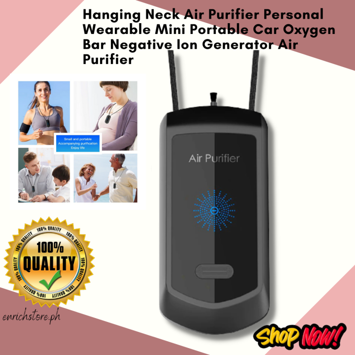 Hanging Neck Air Purifier Personal Wearable Mini Portable Car Oxygen ...
