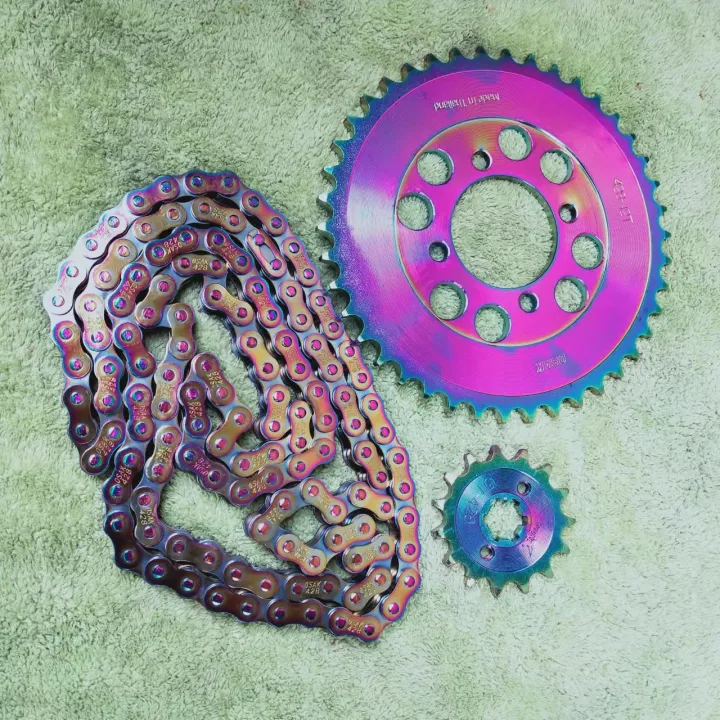 COD MOTORCYCLE CHAIN AND KIT SPROCKET 1 SET RAIDER-150 428-132L/42T-15T ...