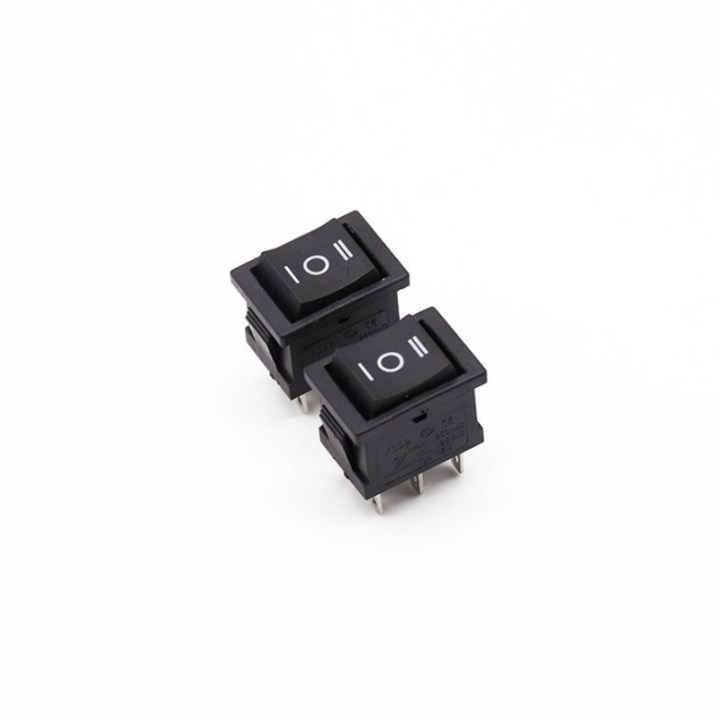 KCD1 Mini Interruptor basculante preto 3 pinos 6 pinos ligado e ...